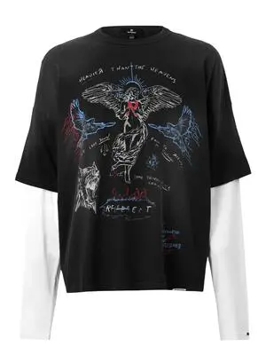 REPRESENT Angel Graffiti Fake Two-piece Long Sleeve Tee - No