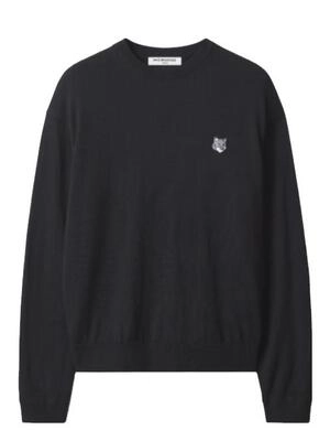 Maison Kitsuné Fox Head Merino Sweater - Black