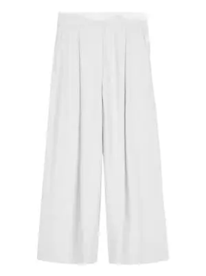 Emporio Armani Palazzo Pants In Textured Bark-effect Fabric Signature Capsule - Grey