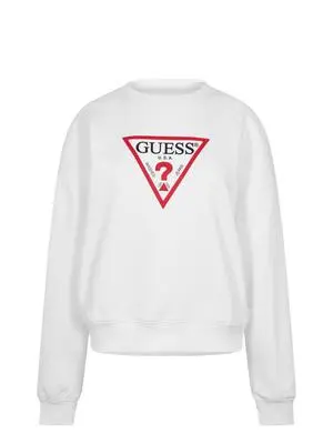 Guess Crew Neck Long-sleeve Sweatshirt - White
