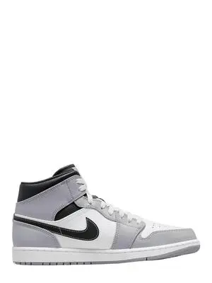 Nike Color-block Leather High-top Sneaker Gray