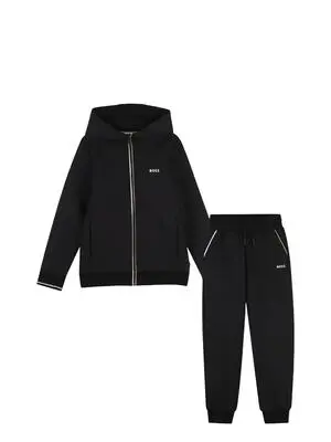 Hugo Boss Hooded Zip-up Sports Tracksuit Set - Black