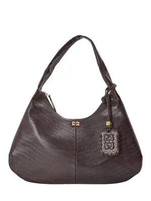 GANNI Leather Hobo Bag - No