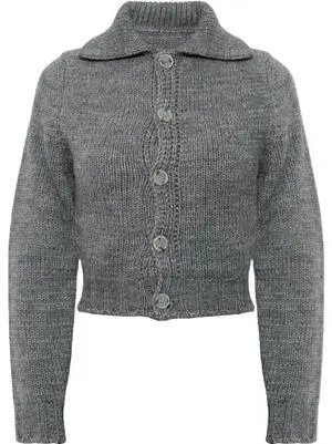 MAISON MARGIELA MM6 Maison Margiela Long Sleeved Cardigan Gray