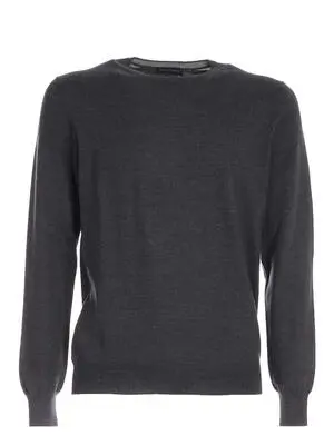 GRAN SASSO Crew-neck Wool Sweater - Black