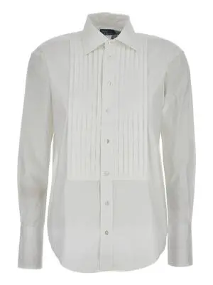 Polo Ralph Lauren Long-sleeved Curved Hem Shirt - White