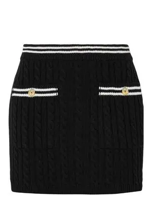 ALESSANDRA RICH Cotton-knit Striped Mini Skirt