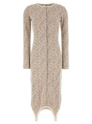 Fendi Embroidered Cotton Blend Dress - Multicolor