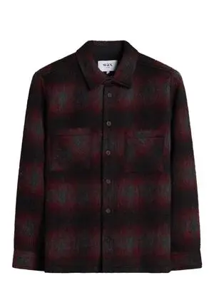 WAX LONDON Whiting Wool Blend Elm Check Overshirt - Red/black