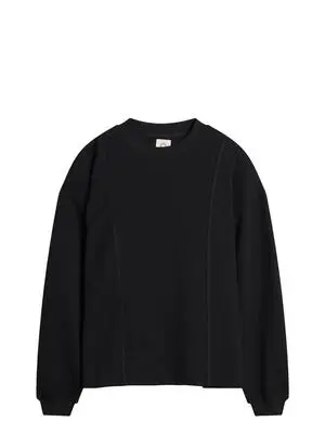 GANDER Raw Edge Crewneck Sweatshirt - Black
