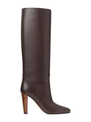 Ralph Lauren Bryne 95 Mm Calfskin Boot Chocolate