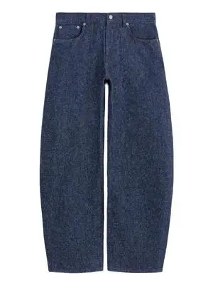 Cos Inlet Bouclé Curved-leg Jeans - Blue