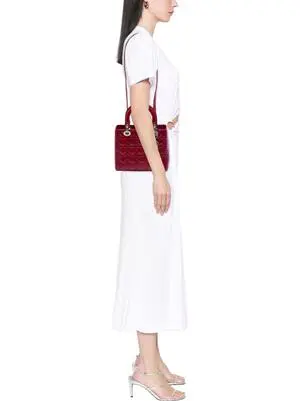 Dior 2012 Medium Patent Cannage Lady Satchel - Red