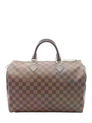LOUIS VUITTON 2012 Damier Ebene Speedy 35 Boston Bag - Brown