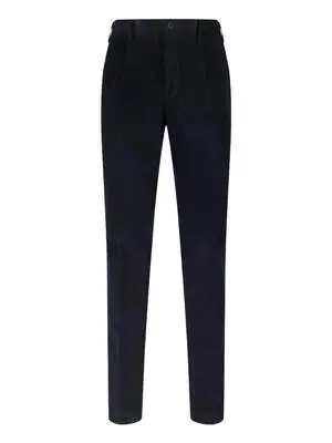 Incotex Corduroy-textured Pleated Trousers - Blue