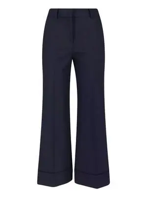 Incotex Pressed-crease Turn-up Cuff Trousers - Blue