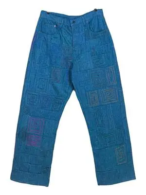 GLASS CYPRESS Patchwork Embroidered Jeans - Blue