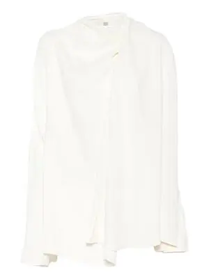 TOTEME Draped Cady Blouse - Neutrals