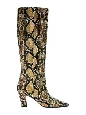 AeydĒ Silva Snake-effect Knee-high Boots Neutrals