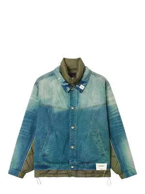 FIVE CM Quilted-panel Denim Jacket - Blue
