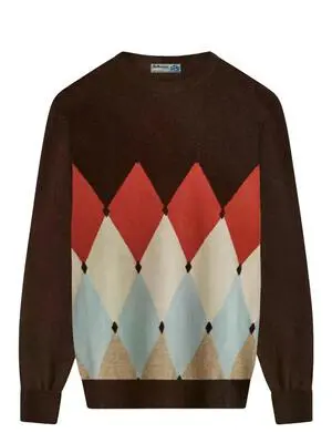 BALLANTYNE Argyle-intarsia Cashmere Sweater - Brown