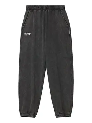Izzue Acid-wash Track Pants - Black