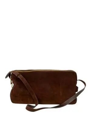 Ermanno Scervino Suede Double-zip Shoulder Bag - Brown
