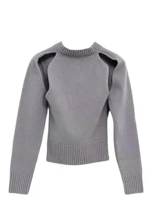 JULIE KEGELS Shrunken Cut-out V-neck Sweater