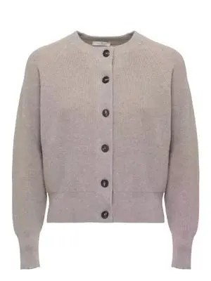 PANICALE Shiny Sequin-embellished Ribbed Cardigan - Neutrals