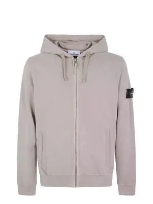 Stone Island 6100067 Brushed Organic Cotton Fleece Hooded Sweatshirt - Neutrals