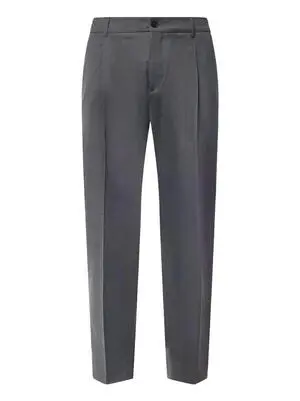 BE ABLE Elasticated-waistband Pleated Trousers - Grey