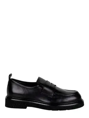 GUGLIELMO ROTTA Leather Penny Loafers - Black