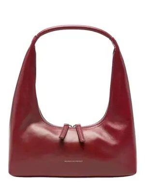 MARGESHERWOOD Logo-print Leather Shoulder Bag Red