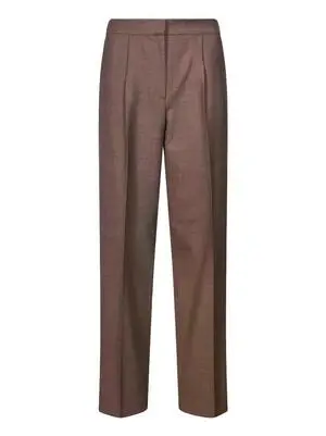 Antonelli Firenze Silvio Pleated Straight-leg Trousers - Brown