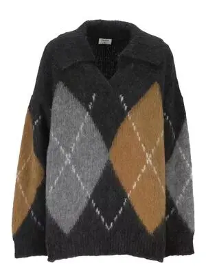 Filippa K Argyle-knit Sweater - Grey