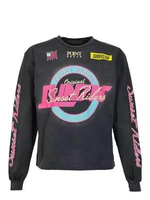 JUN/NAKAYAMA Graphic-print Long-sleeve T-shirt - Black