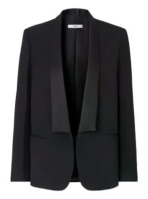 Fendi Grain De Poudre Shawl-lapel Blazer - Black