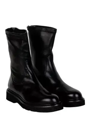 GUGLIELMO ROTTA Rear-zip Leather Boots - Black