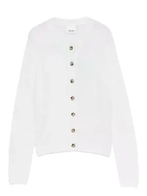 ALLUDE Fine-knit Button-up Cardigan Neutrals