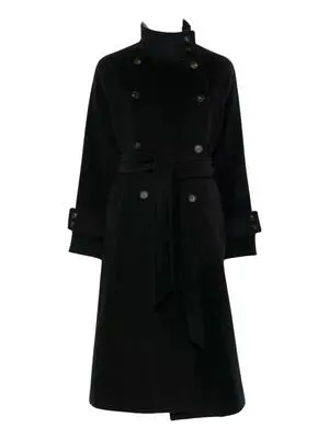 Tagliatore Henryka Double-breasted Belted Coat - Black