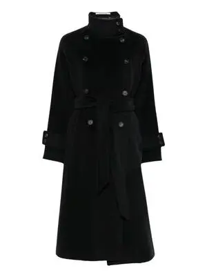 Tagliatore Henryka Double-breasted Belted Coat Black