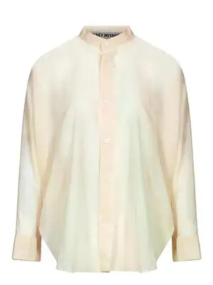 Issey Miyake Sheer Band-collar Shirt - Neutrals