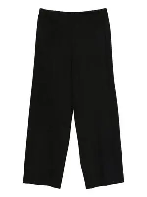 VIA MASINI 80 Elasticated-waist Wide-leg Trousers - Black