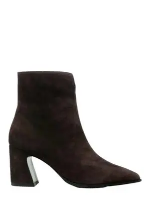 BRUNO PREMI Suede-finish Pointed-toe Ankle Boots - Brown