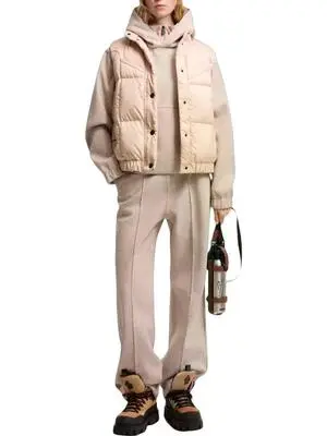 Moncler Drawstring Pintuck-detail Track Pants Neutrals