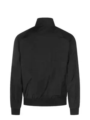 BARACUTA Funnel-neck Zip-up Jacket - Black