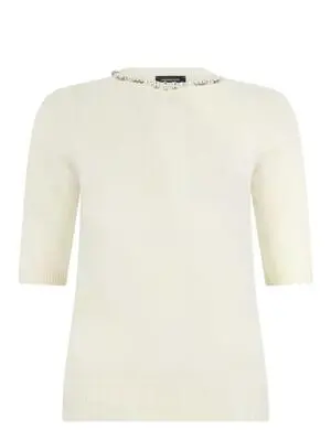 FABIANA FILIPPI Crystal-embellished Short-sleeve Sweater