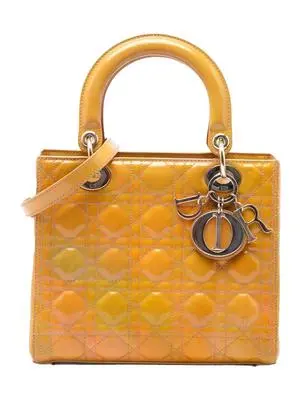Dior 2012 Medium Patent Cannage Lady Satchel - Yellow