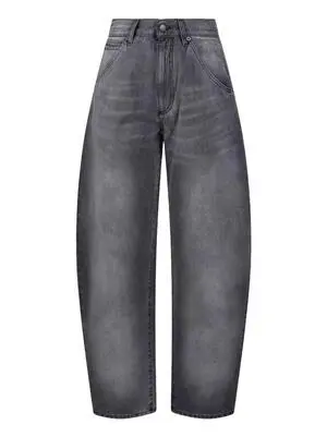 DARKPARK Washed-effect Curved-leg Jeans Grey