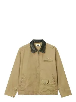 Izzue Logo-embroidered Contrast-collar Jacket - Neutrals